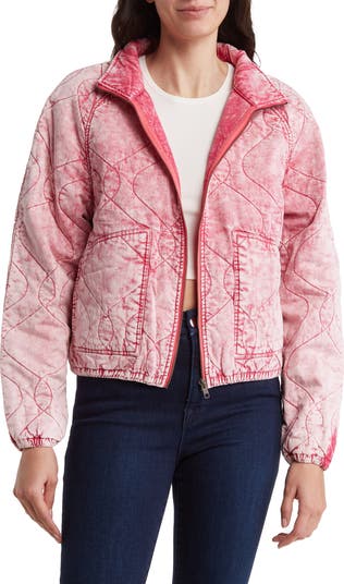 Electric & Rose Acid Wash Quilted Crop Jacket | Nordstromrack
