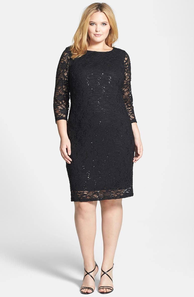 Marina Embellished Sequin Stretch Lace Dress Plus Size Nordstrom
