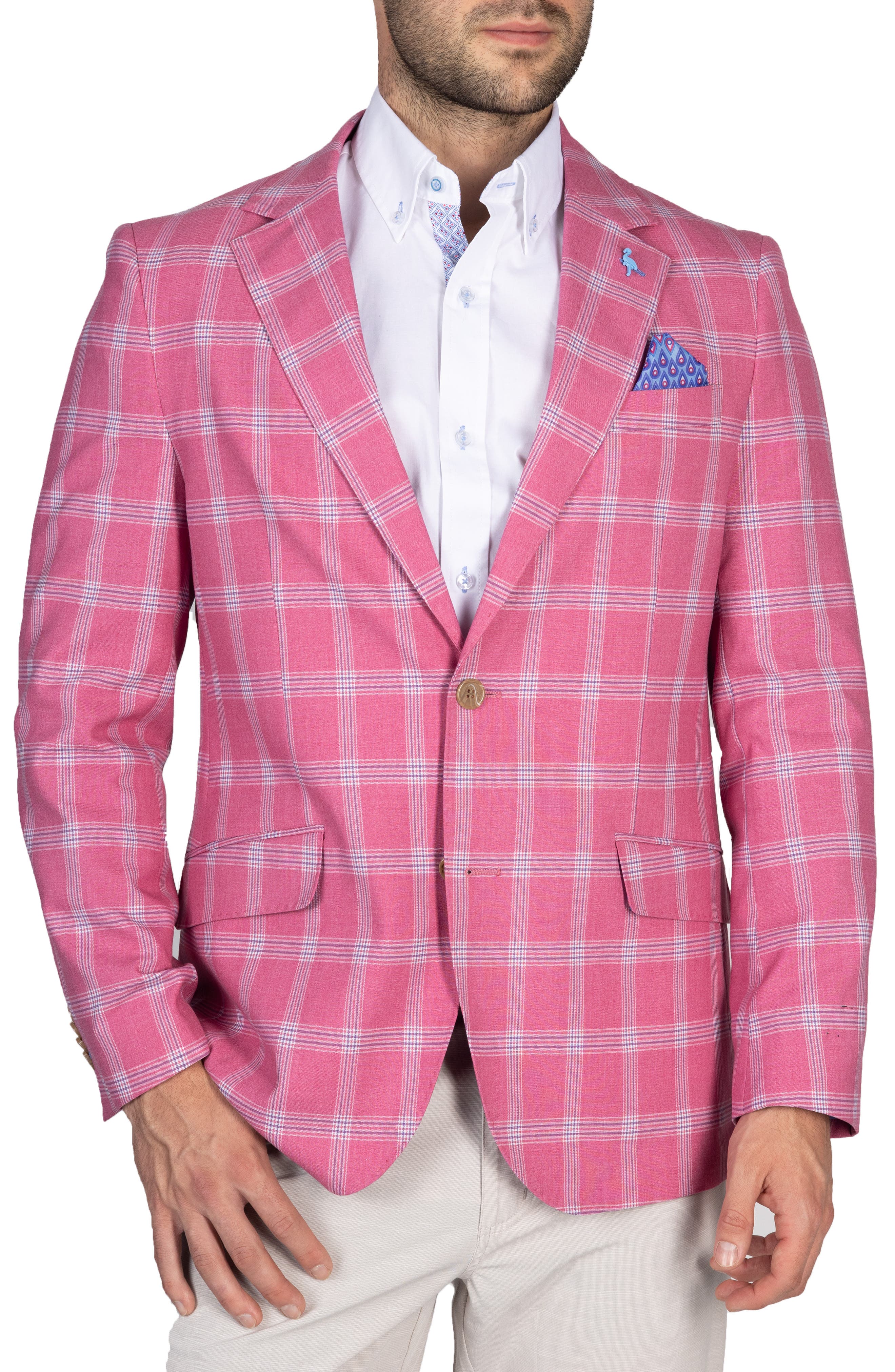 TailorByrd Windowpane Plaid Two Button Notch Lapel Blazer | Nordstromrack
