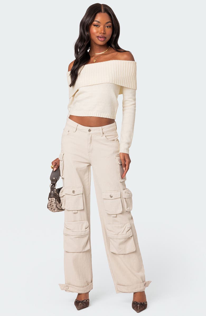 Edikted Tamara Foldover Off The Shoulder Sweater Nordstrom