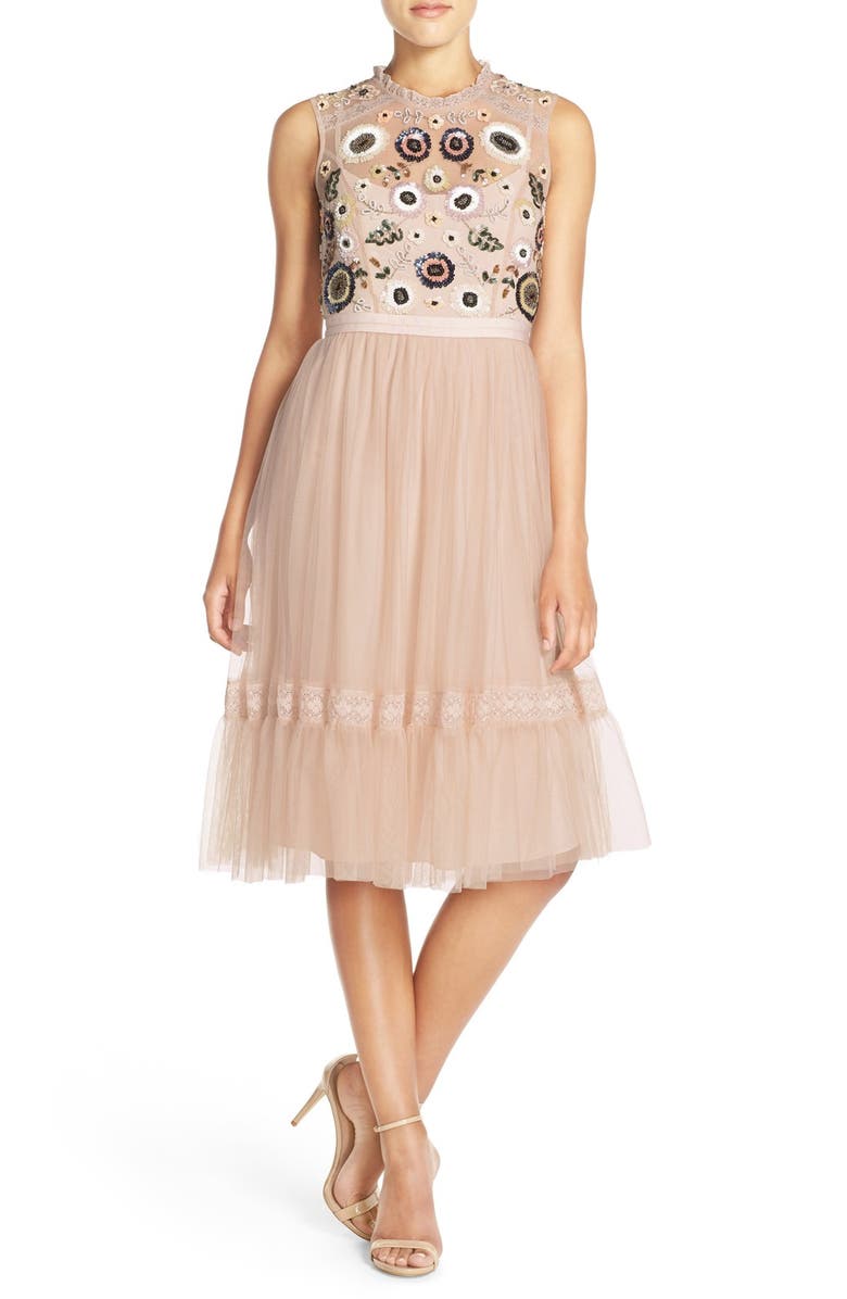 Needle And Thread Embellished Tulle Midi Dress Nordstrom