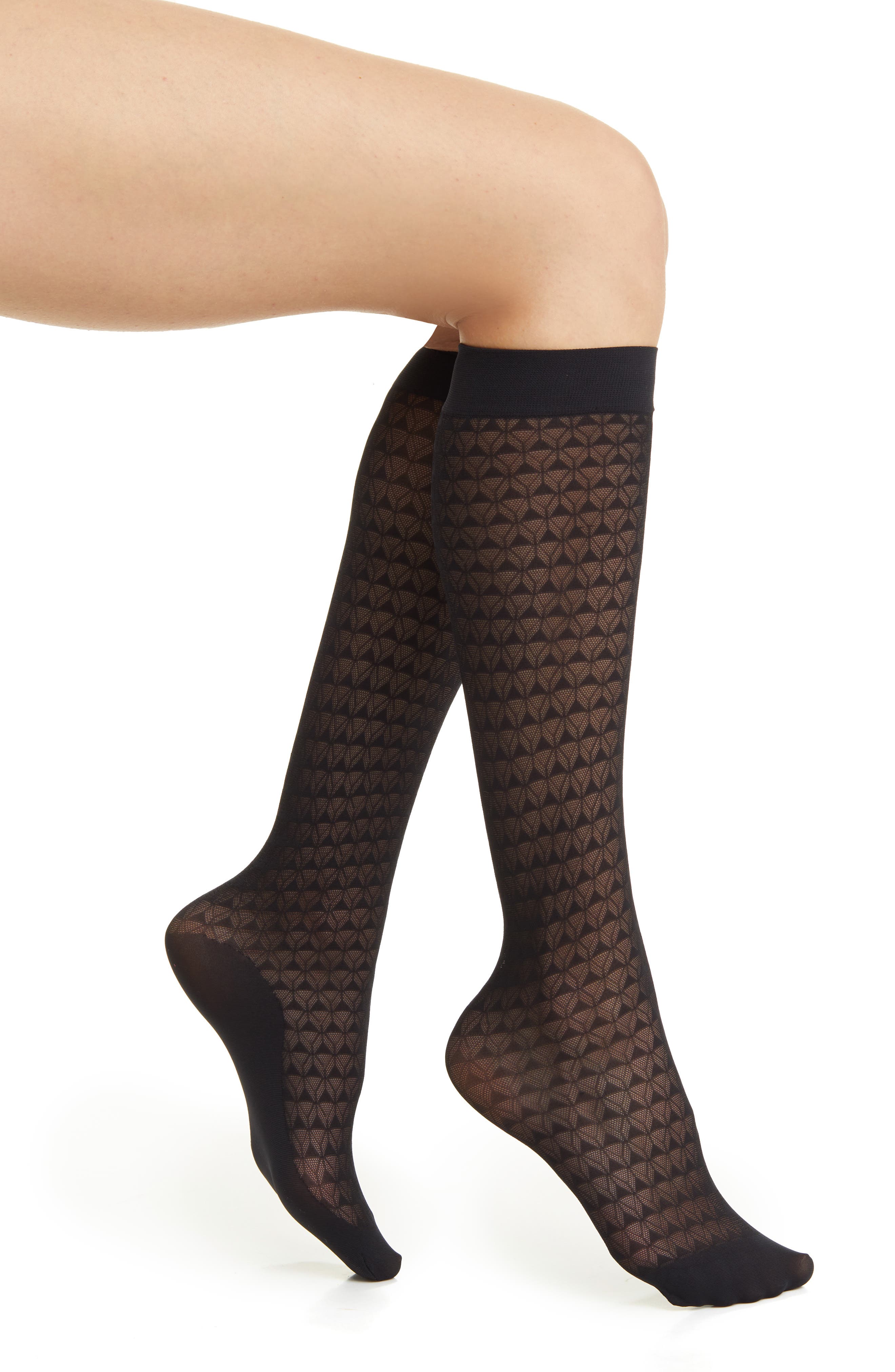 Oroblu Geometric Sheer Knee High Socks | Nordstrom