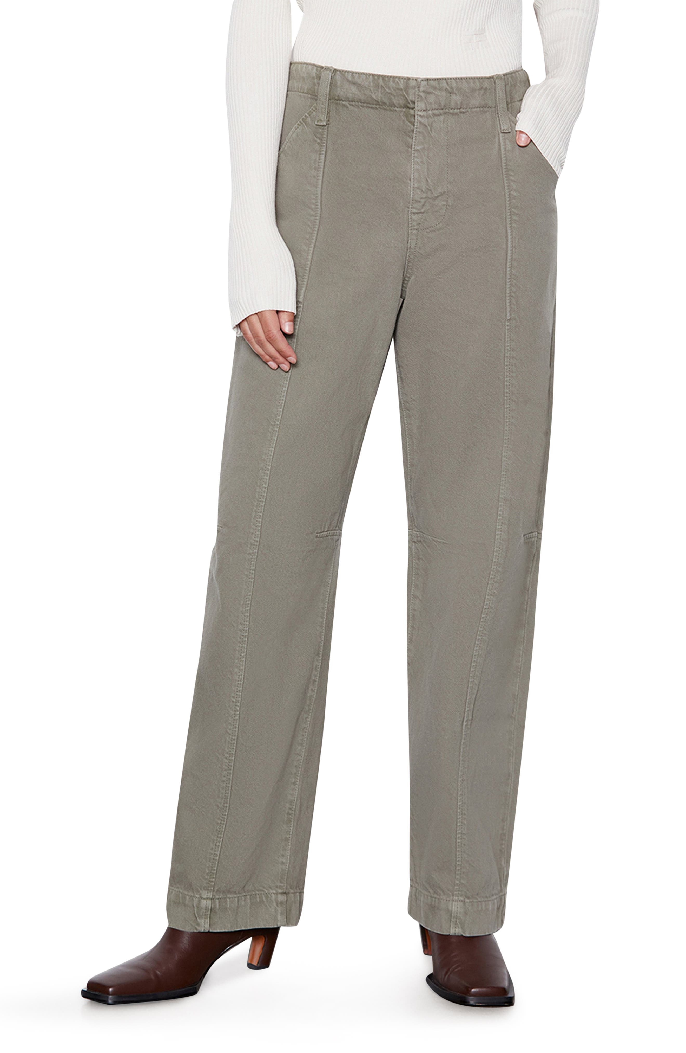 FRAME High Waist Relaxed Cotton Pants | Nordstrom