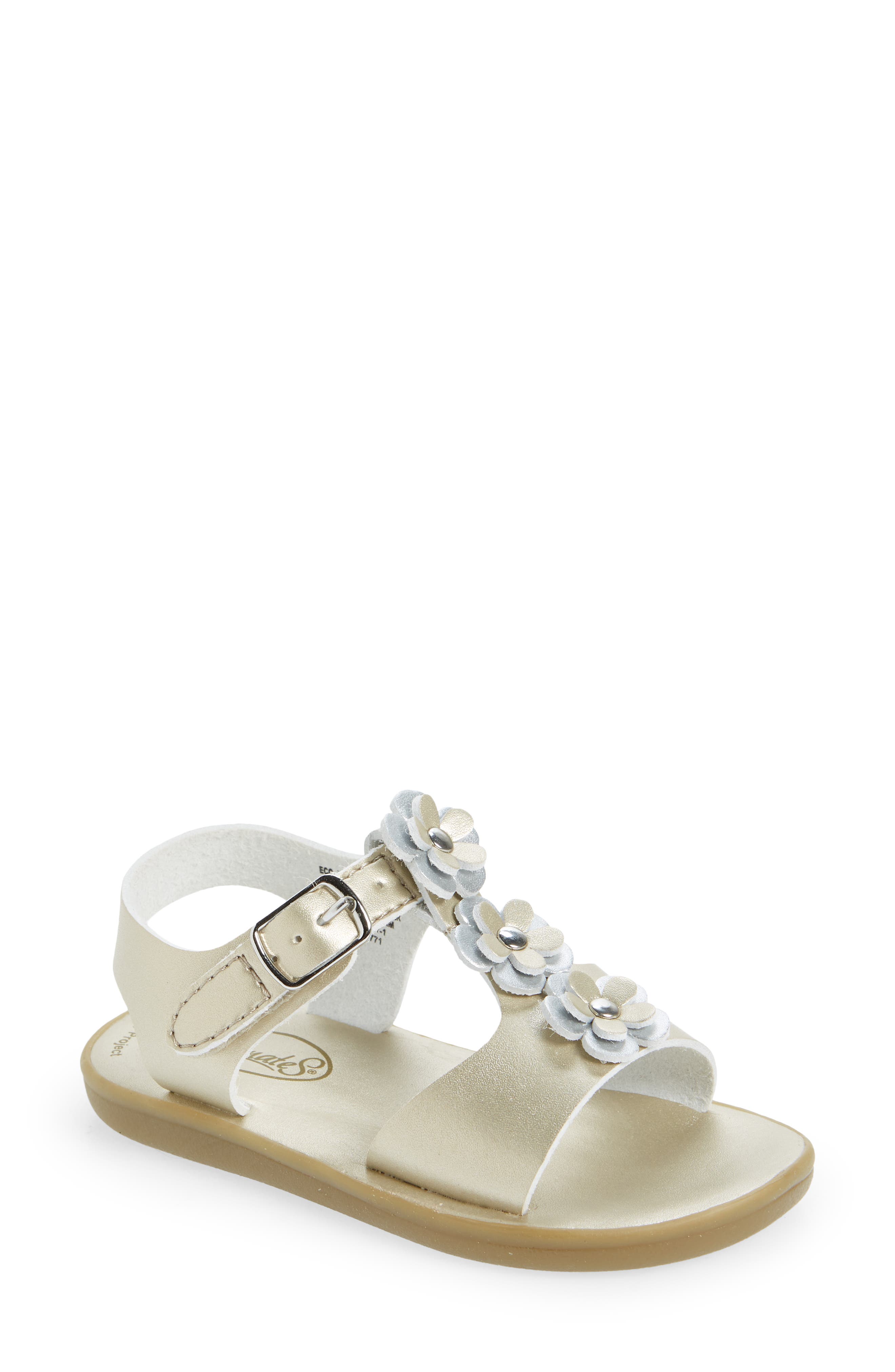 Footmates Jasmine Metallic Flower Waterproof Sandal | Nordstrom