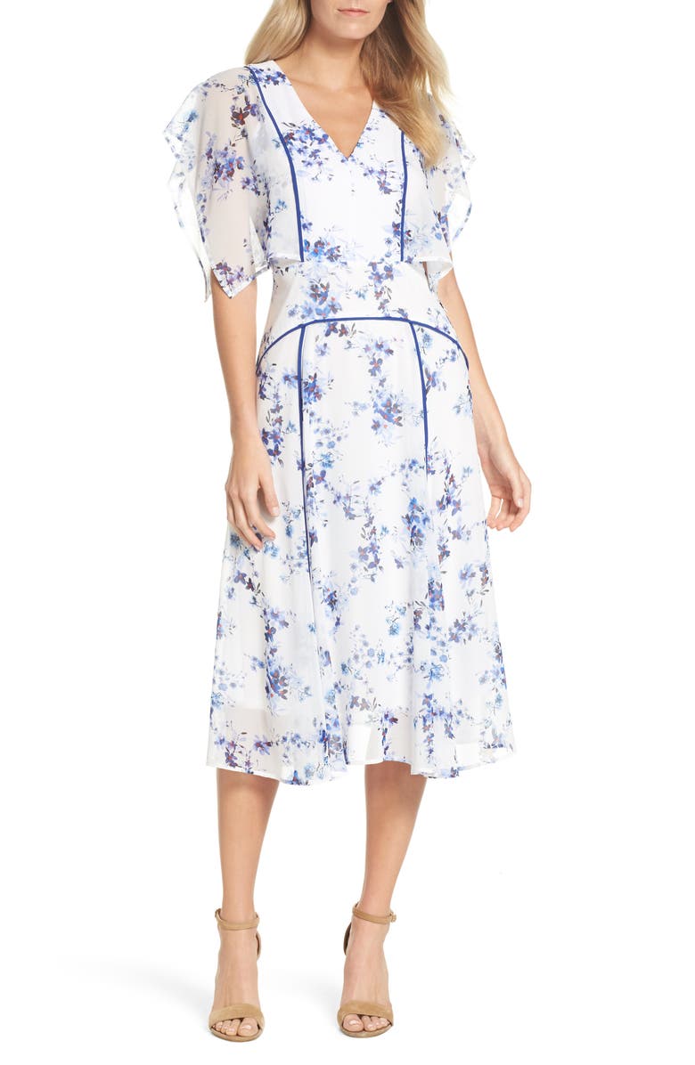 Chelsea28 Floral Flutter Sleeve Midi Dress | Nordstrom Chelsea28 Floral Flutter Sleeve Midi Dress | Nordstrom