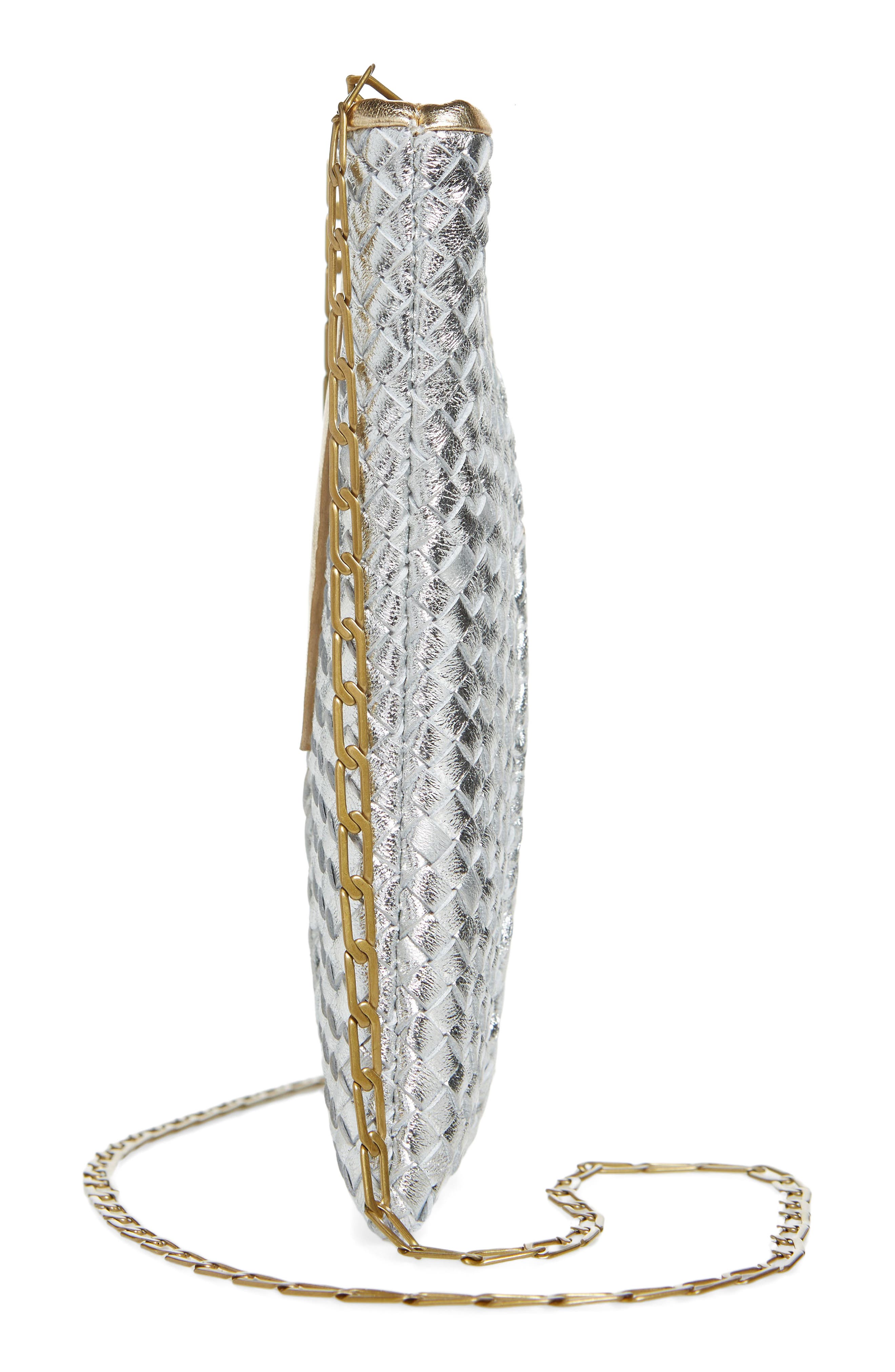 Clare V. Poche Woven Metallic Leather Crossbody Bag | Nordstrom