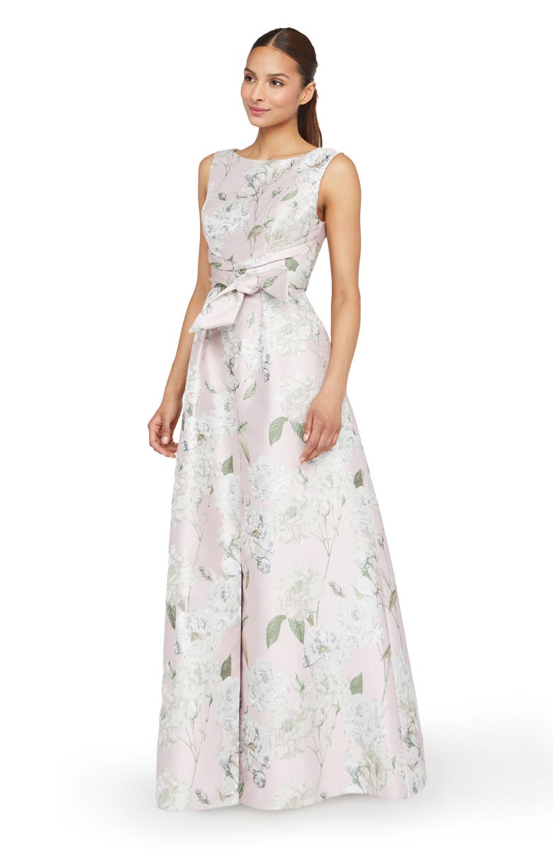 Kay Unger Liliana Metallic Floral Sleeveless Gown | Nordstrom