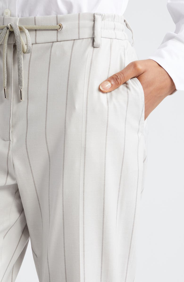 Eleventy Slim Fit Stripe Drawstring Waist Virgin Wool Blend Pants ...