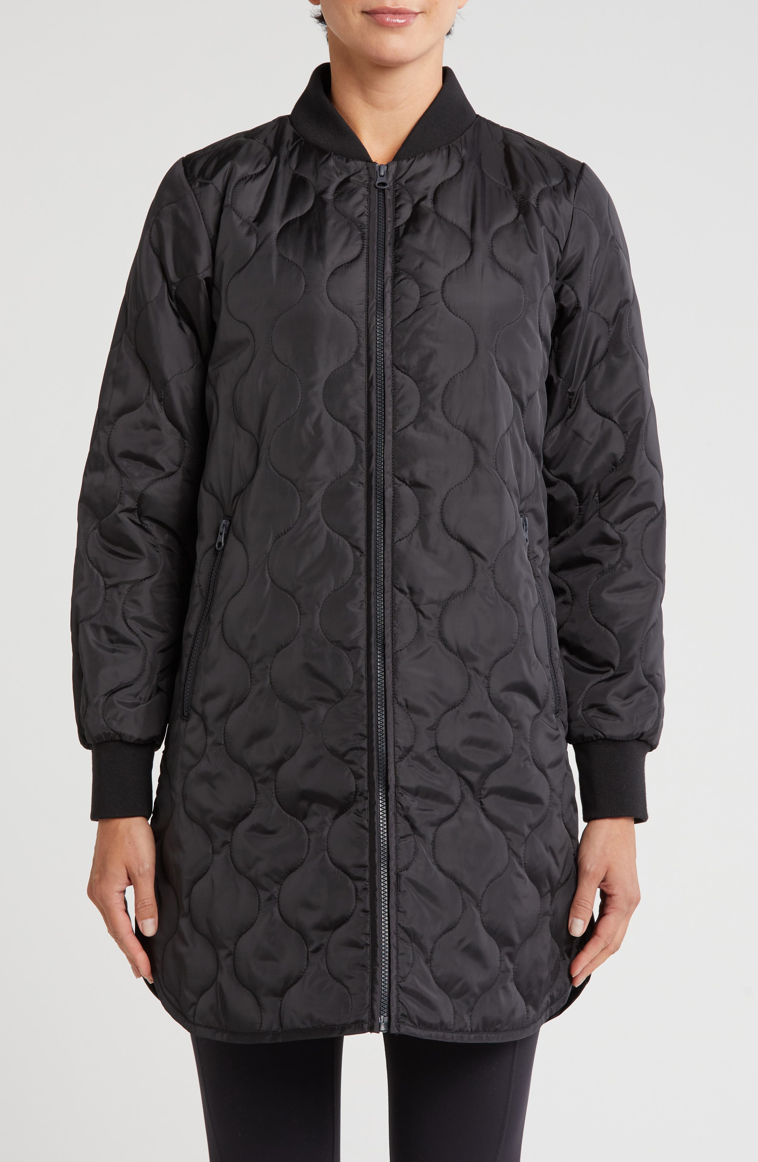 Z by Zella Longline Quilted Jacket | Nordstromrack