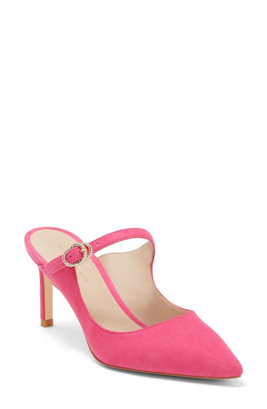 Stuart Weitzman Crystal Buckle 75 Mule In Peonia | ModeSens