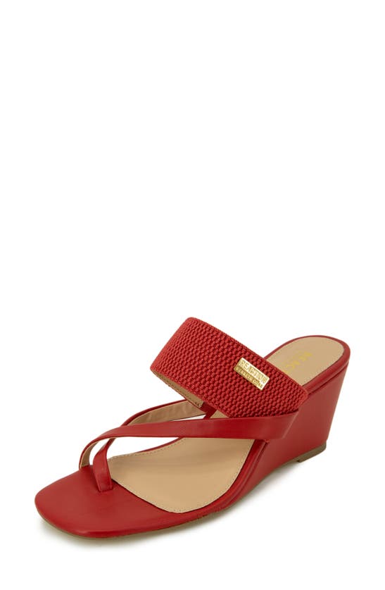 Reaction Kenneth Cole Morhaa Cross Wede Sandal In Red | ModeSens