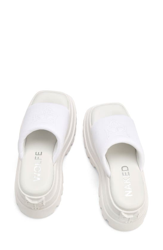 Naked Wolfe Delicious Platform Slide Sandal In White | ModeSens