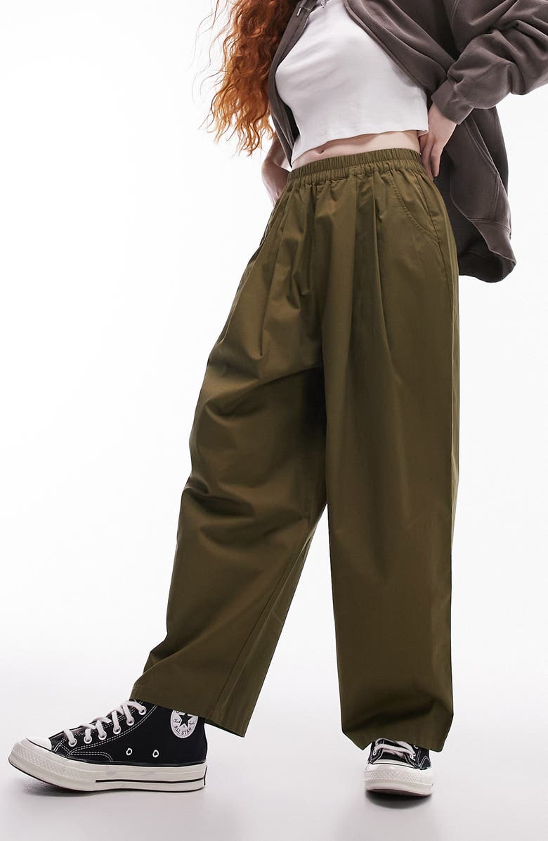Topshop Pleated Cotton Balloon Pants | Nordstrom