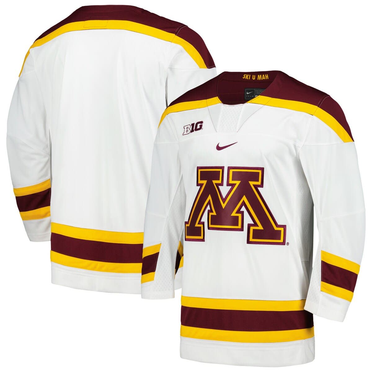 Nike Men's Nike White Minnesota Golden Gophers Replica Hockey Jersey ...