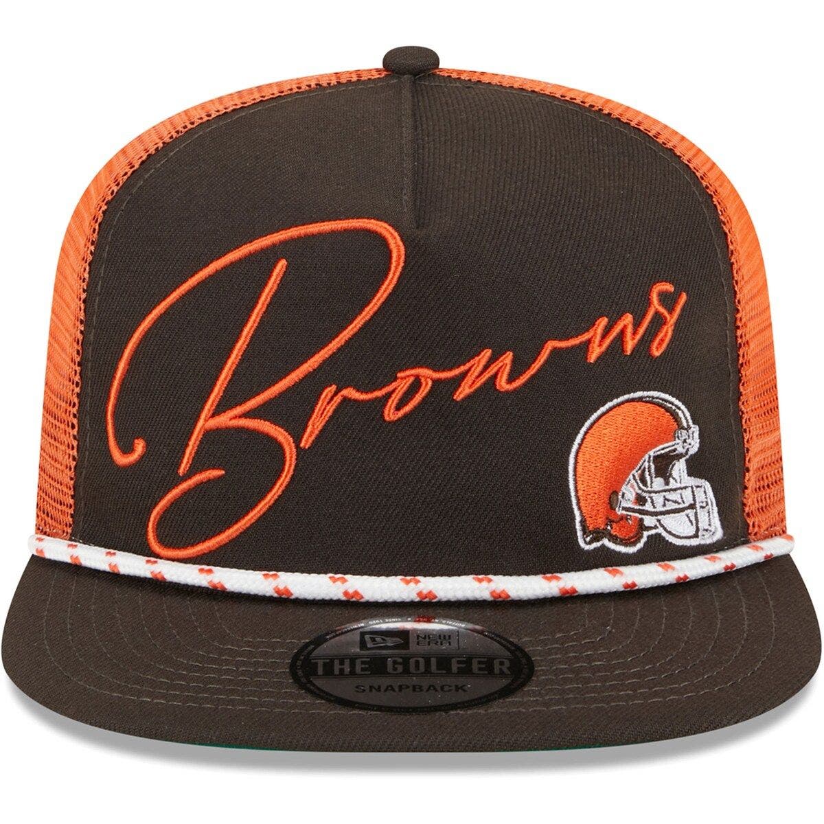 New Era Men's New Era Brown Cleveland Browns Script Logo Golfer 9FIFTY ...