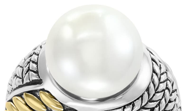 Effy Sterling Silver And 18k Yellow Gold Freshwater Pearl Ring In White