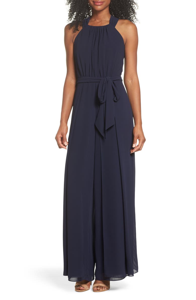 Vince Camuto Halter Wide Leg Chiffon Jumpsuit Nordstrom