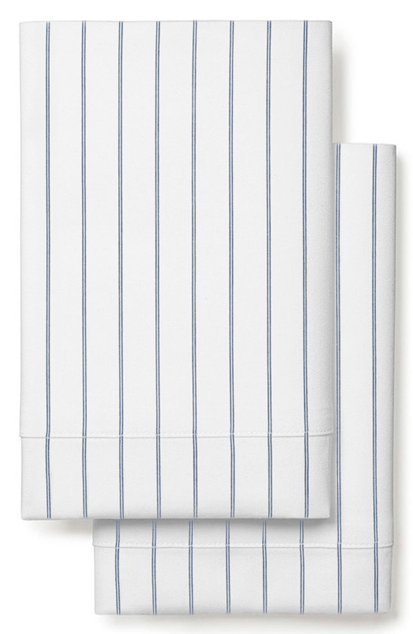 Boll & Branch Simple Stripe Set of 2 Organic Cotton Percale Pillowcases ...