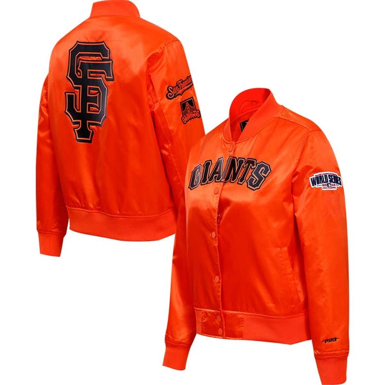Pro Standard Orange San Francisco Giants Satin Full-snap Varsity Jacket ...