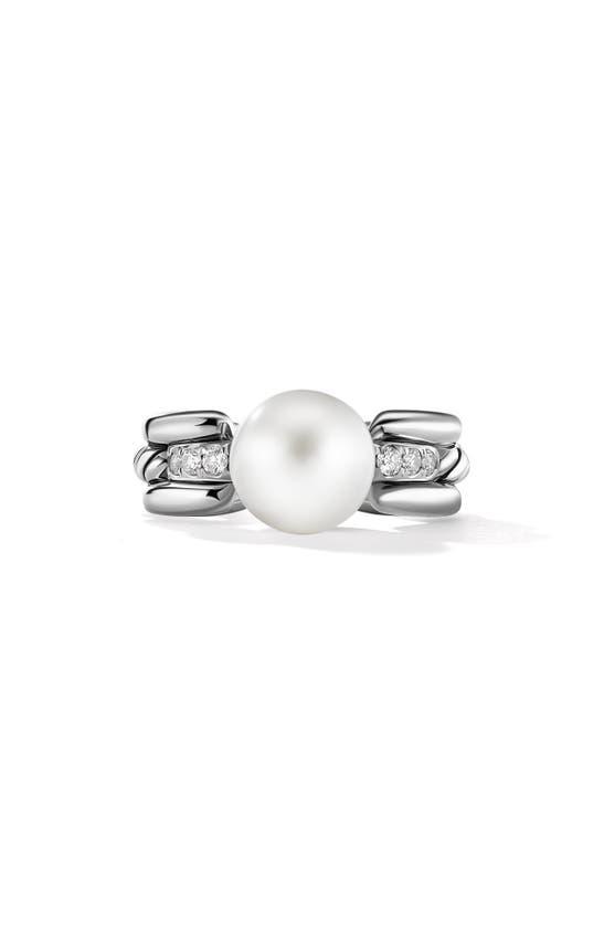 David Yurman Women's Dy Madison Pearl Ring In Sterling Silver With Pavé ...
