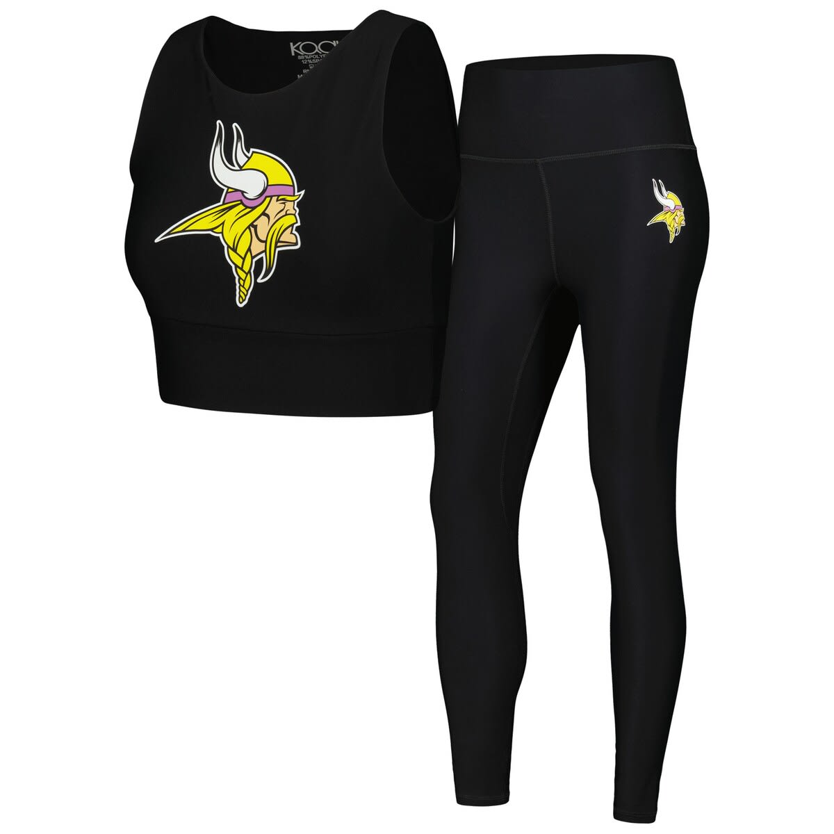 Kadi Brand Women's Black Minnesota Vikings Leggings & Midi Bra Set ...