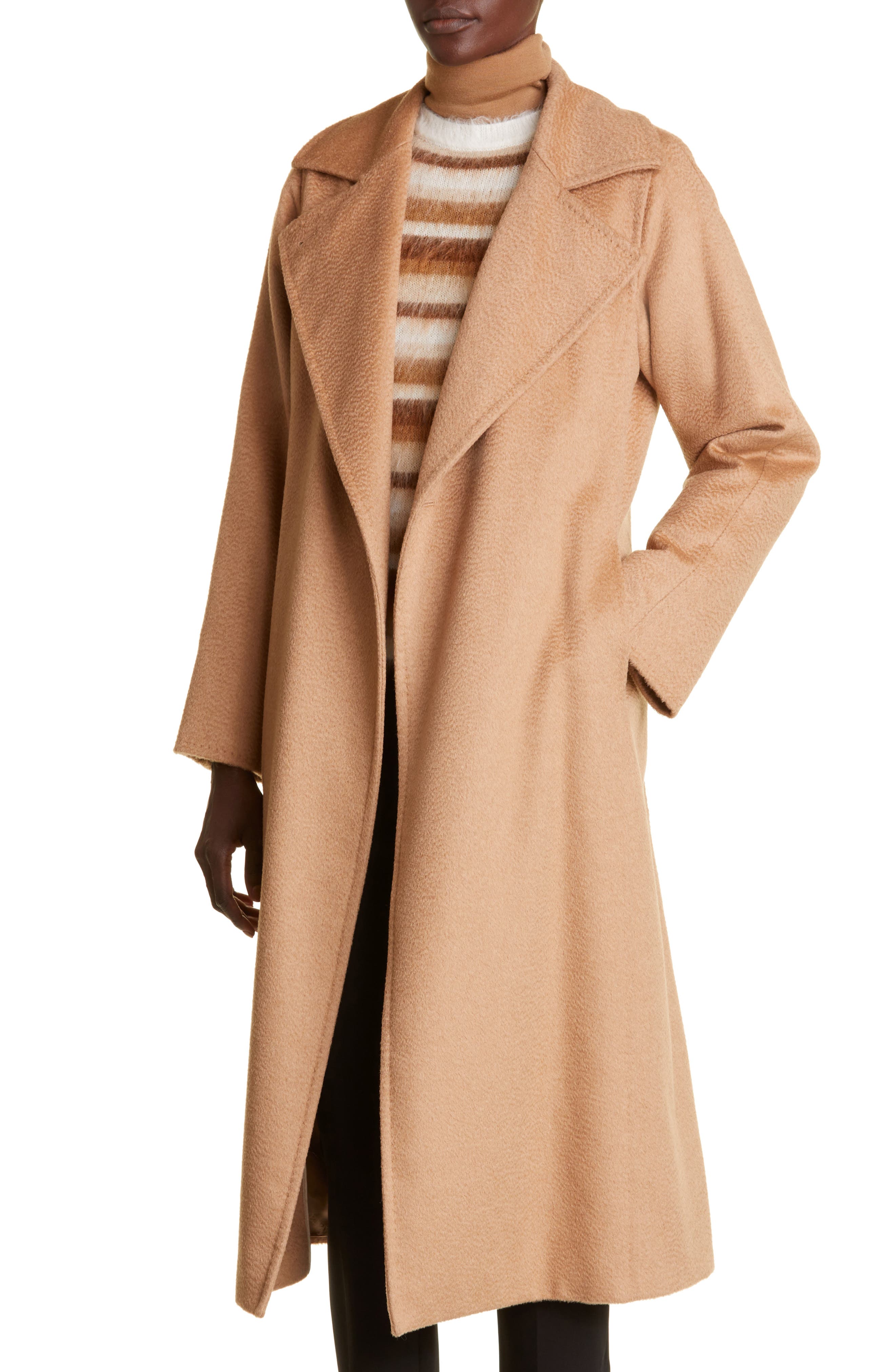 Max Mara Manuela Camel Hair Wrap Coat | Nordstrom