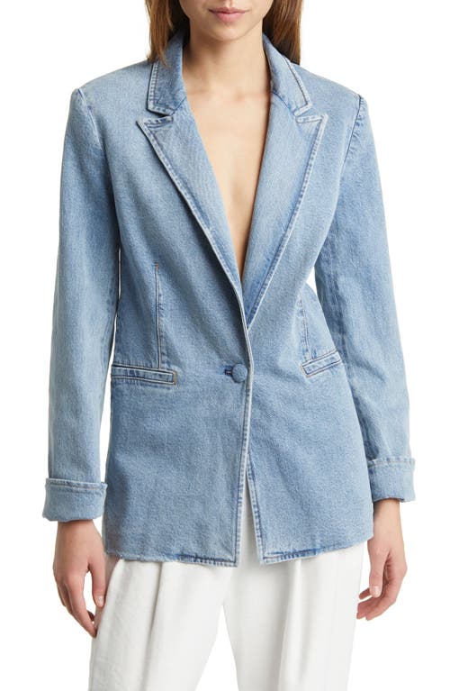 Alice + Olivia Justine Roll Cuff Denim Blazer in Georgia Vintage Blue ...