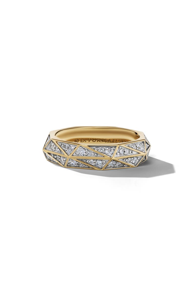 David Yurman Men's Torqued Faceted Band Ring in 18K Yellow Gold with ...
