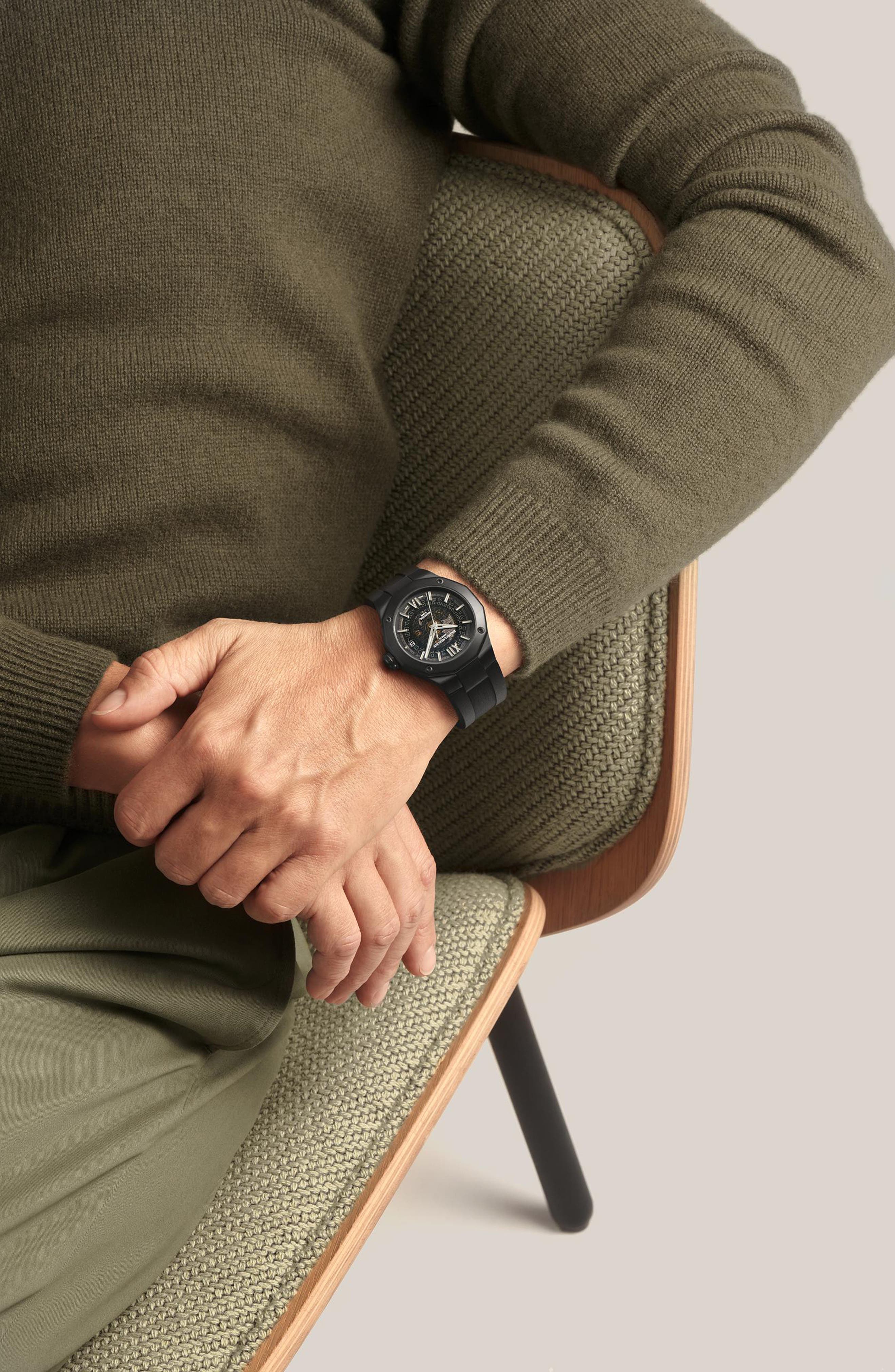 Baume & Mercier Riviera 10617 Automatic Rubber Strap Watch, 42mm ...