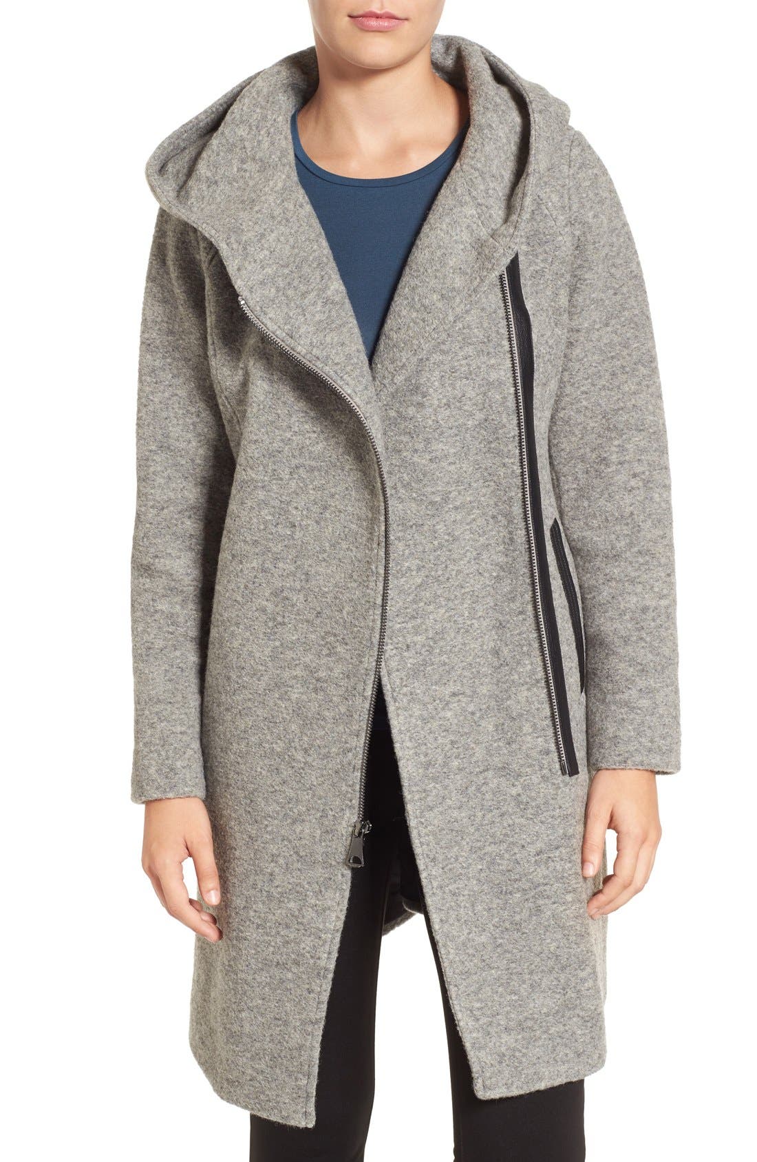 Marc New York by Andrew Marc Hooded Wool Blend Coat | Nordstrom