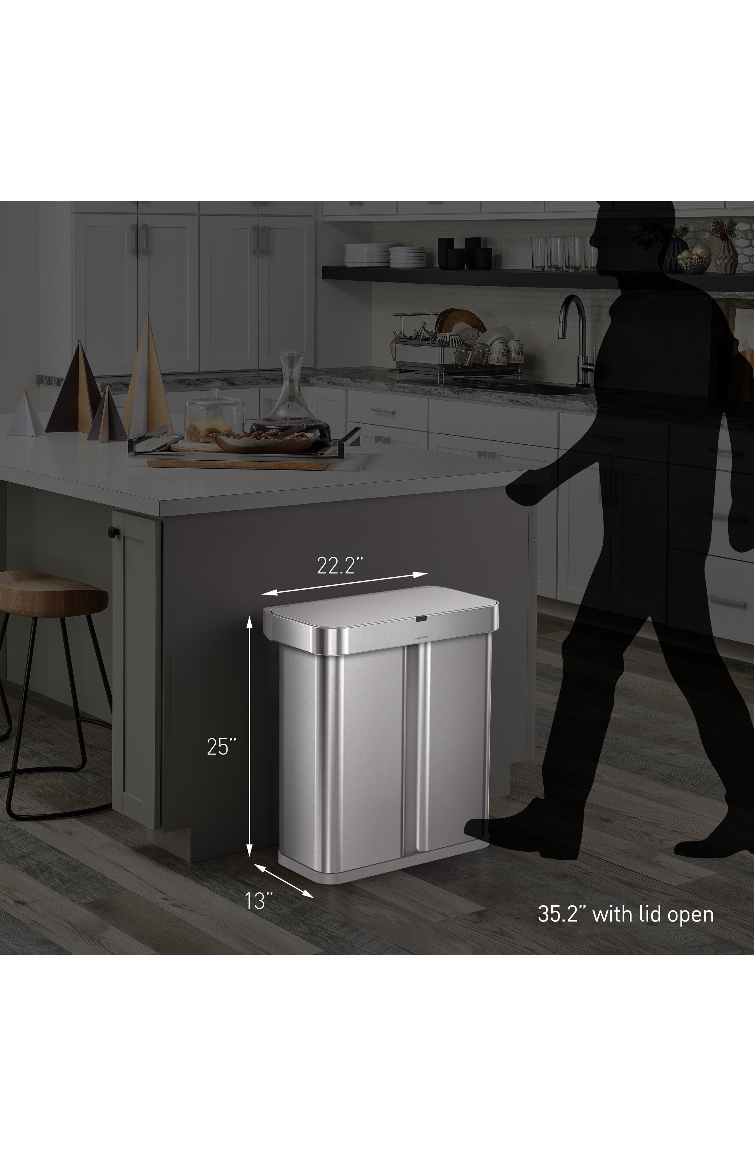 simplehuman 58L Dual Compartment Rectangular Sensor Can | Nordstrom