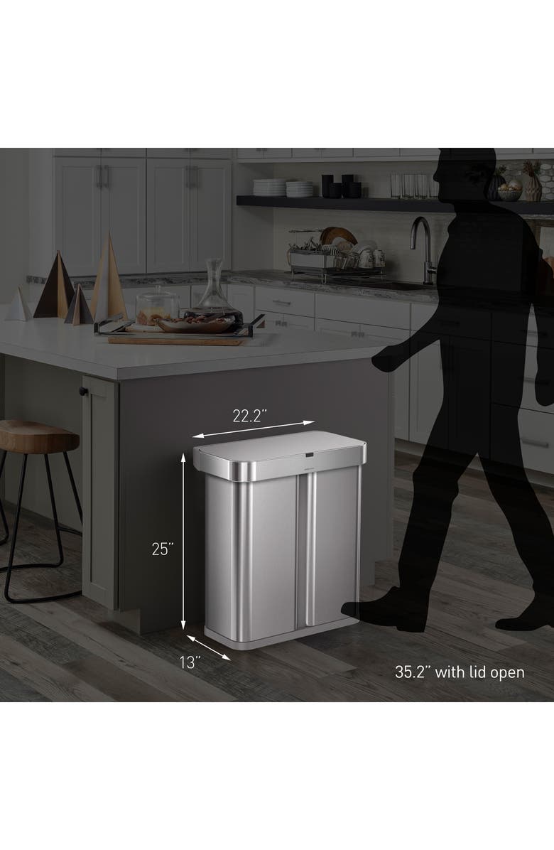 simplehuman 58L Dual Compartment Rectangular Sensor Can | Nordstrom