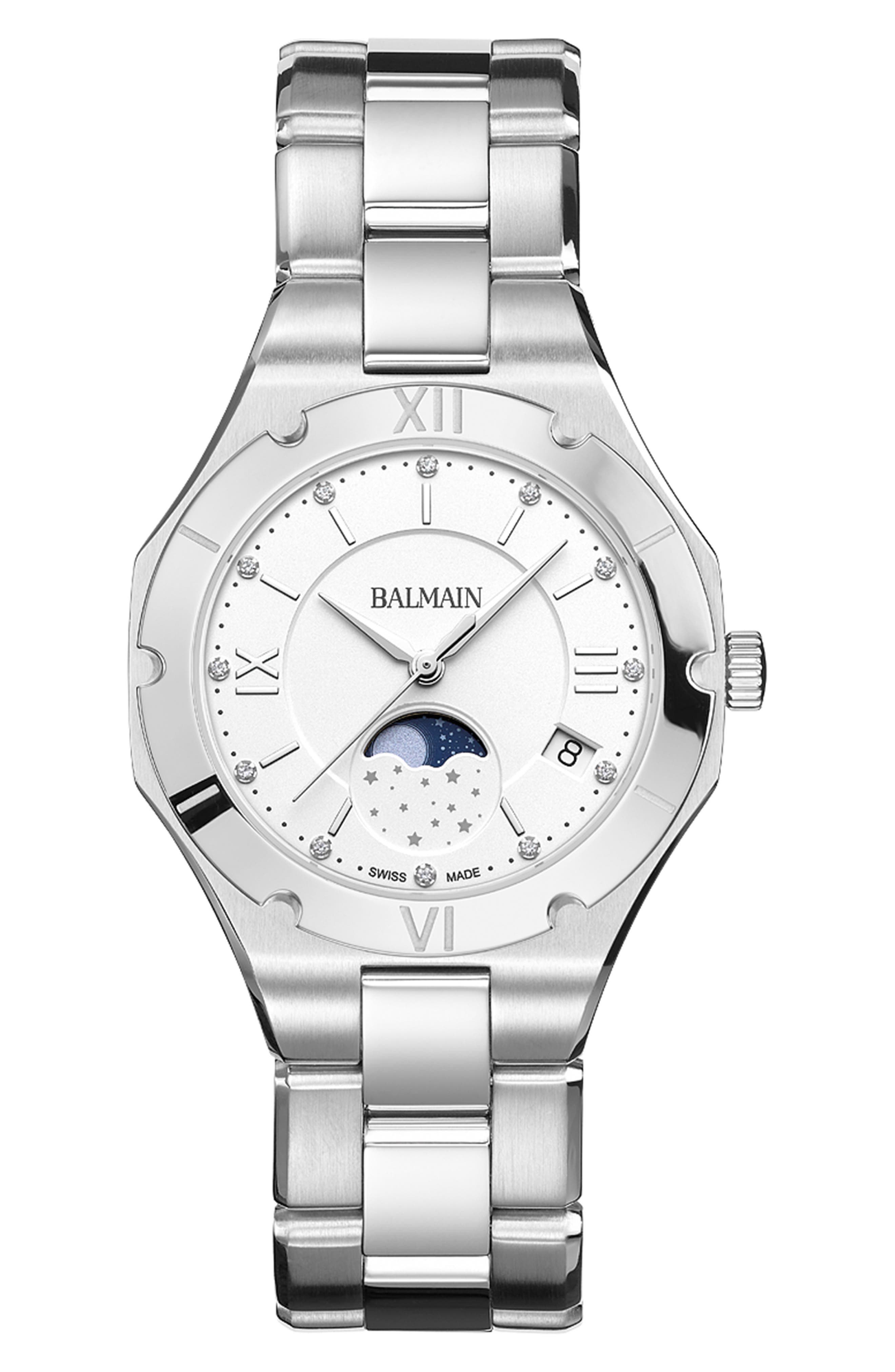BALMAIN WATCHES Be Balmain Diamond Moon Phase Bracelet Watch, 33mm ...