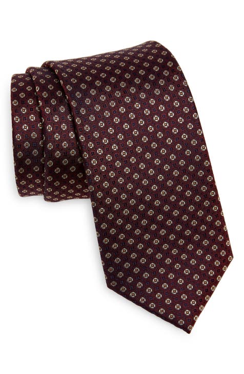 Clinton Diamond Geometric Silk Tie
