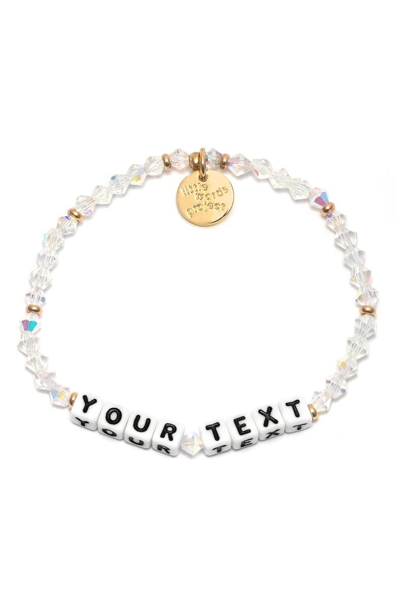 Little Words Project Clear Crystal Custom Beaded Stretch Bracelet ...