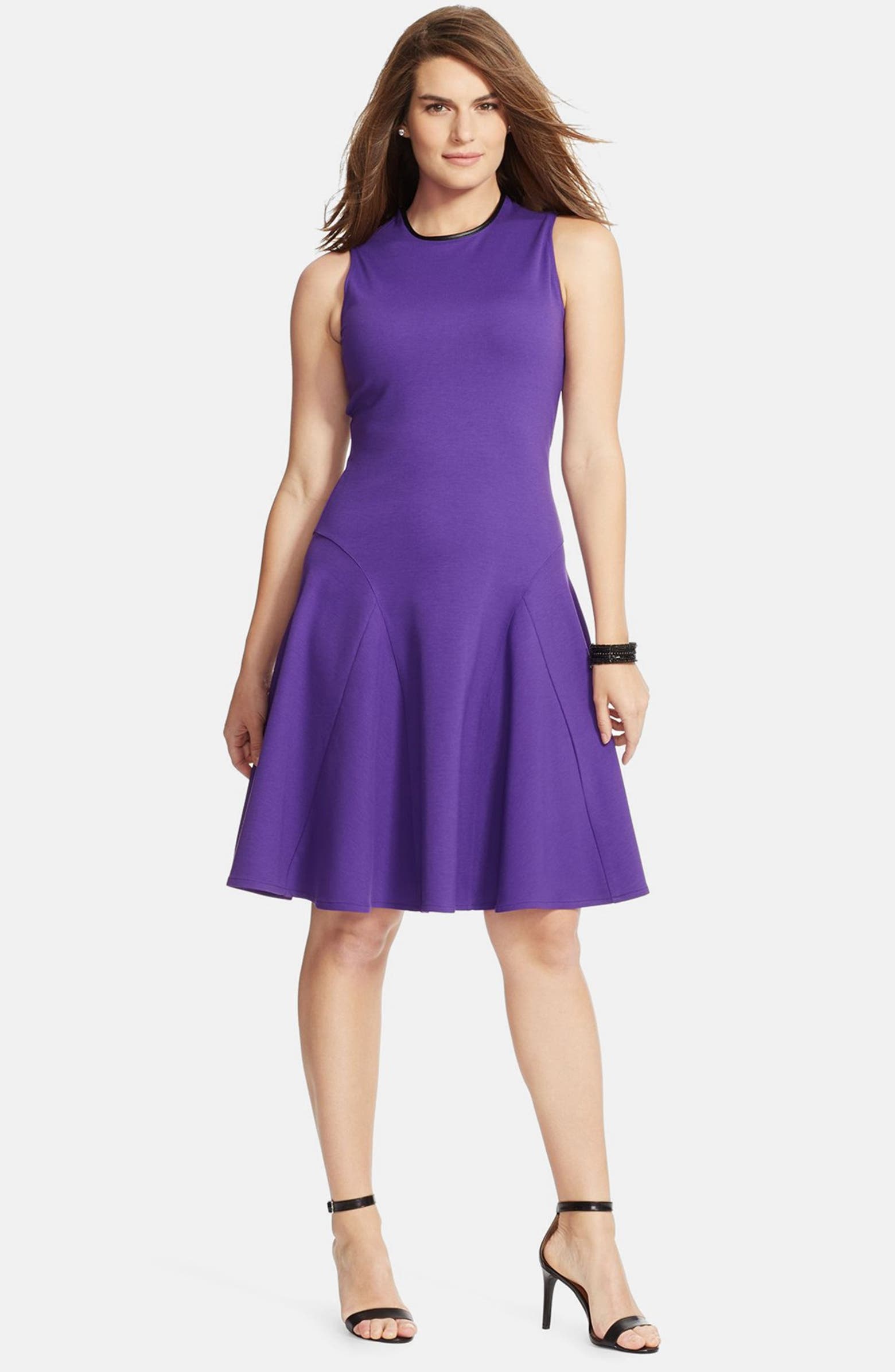 Lauren Ralph Lauren Sleeveless Ponte Fit And Flare Dress Plus Size