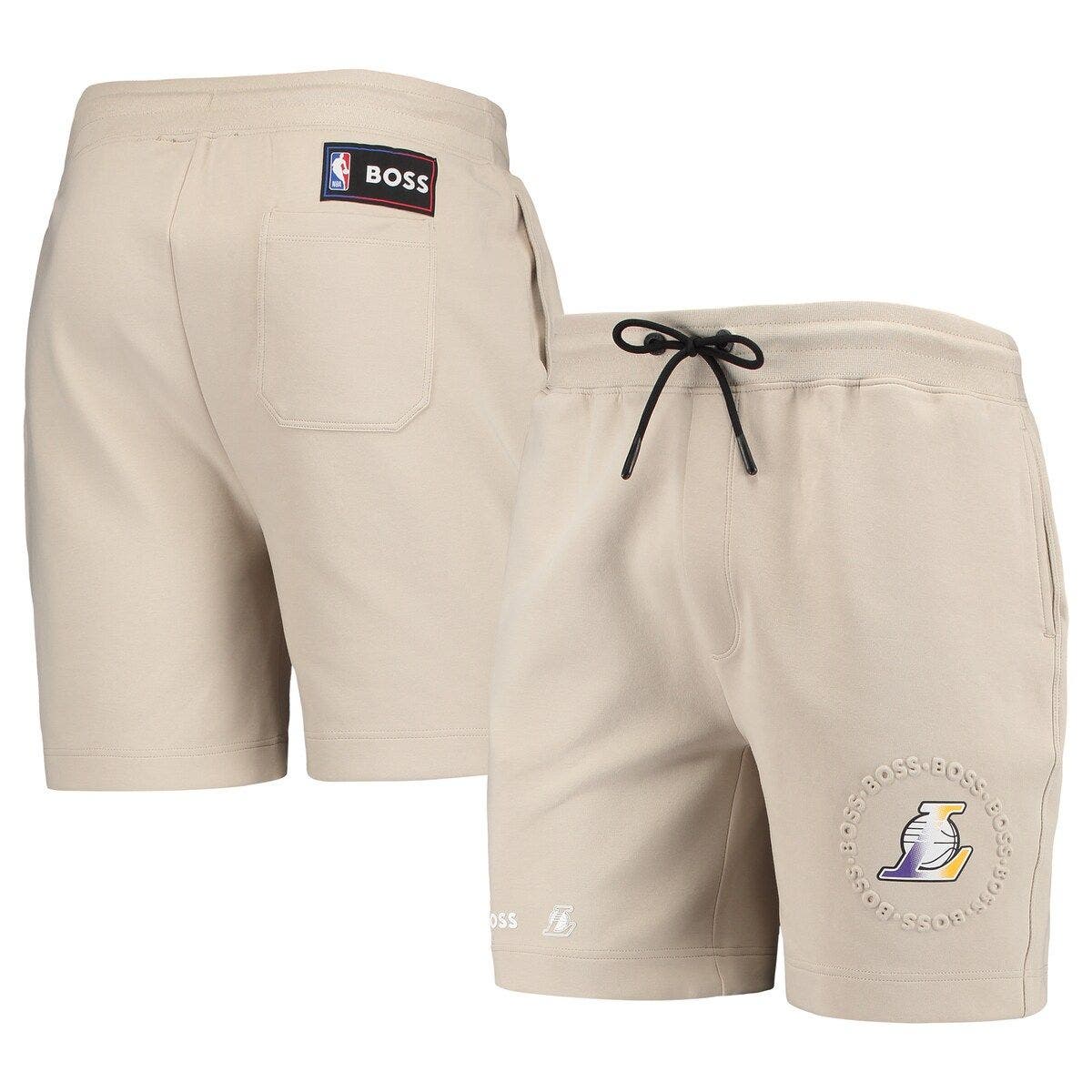 BOSS Men's NBA x Hugo Boss Oatmeal Los Angeles Lakers Slam Shorts ...