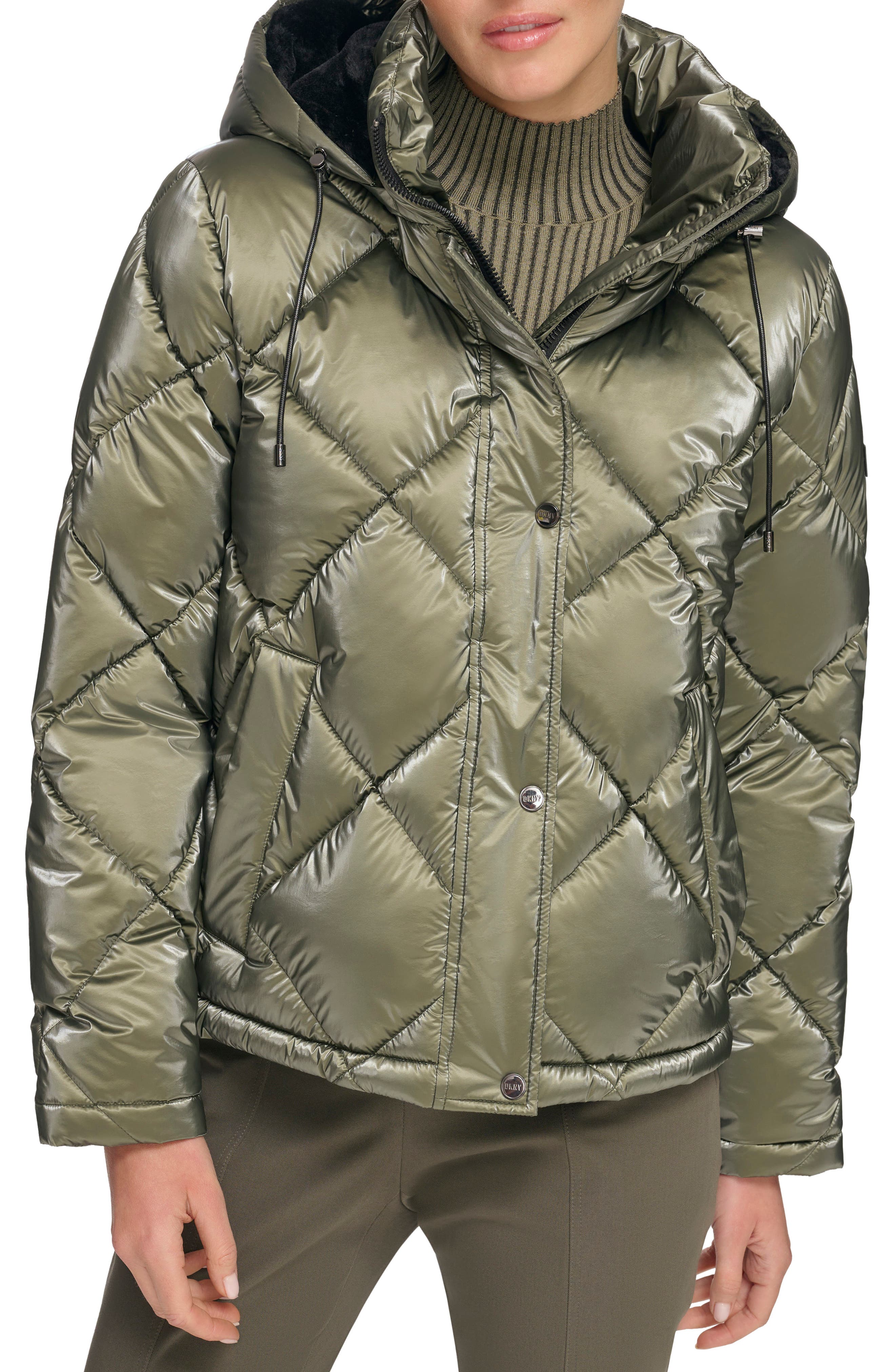 DKNY Diamond Quilt Water Resistant Puffer Jacket | Nordstromrack