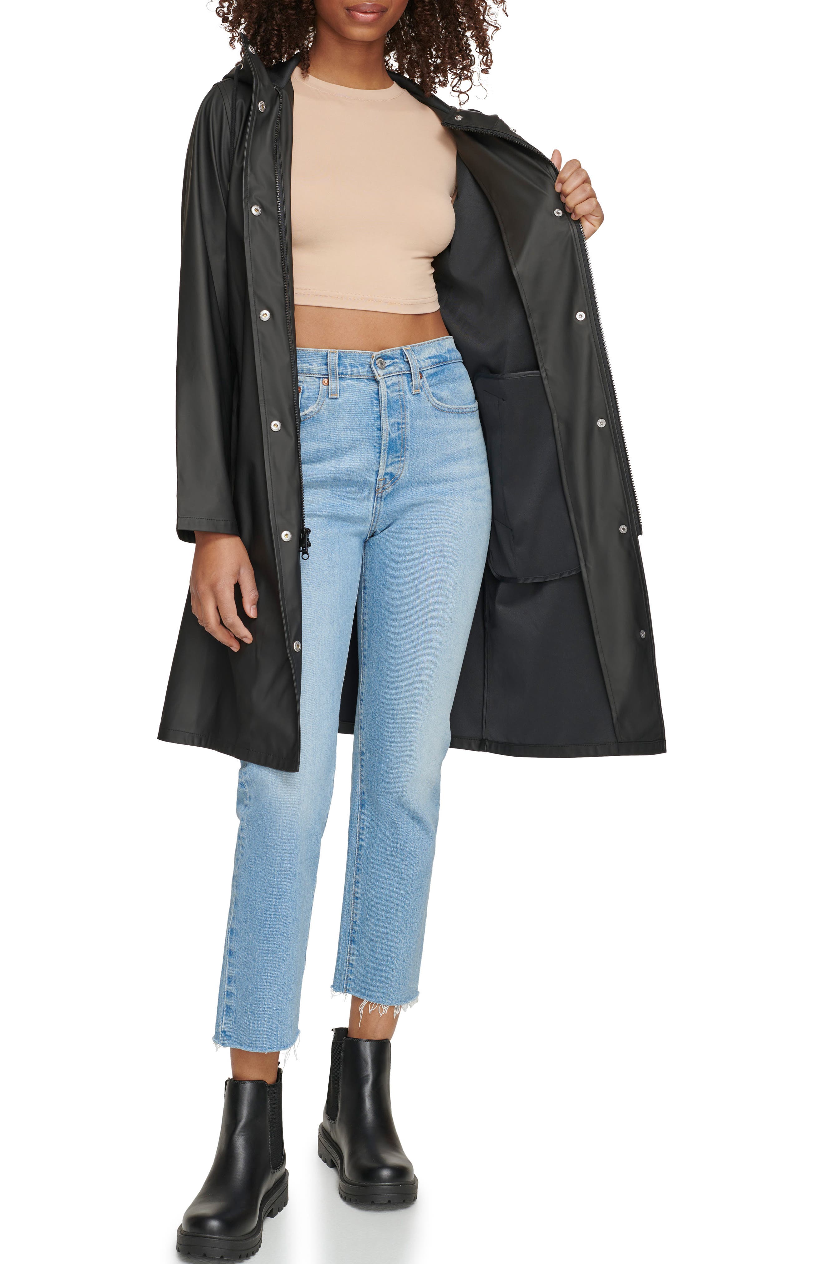 Levi's® Water Resistant Hooded Long Rain Jacket | Nordstrom