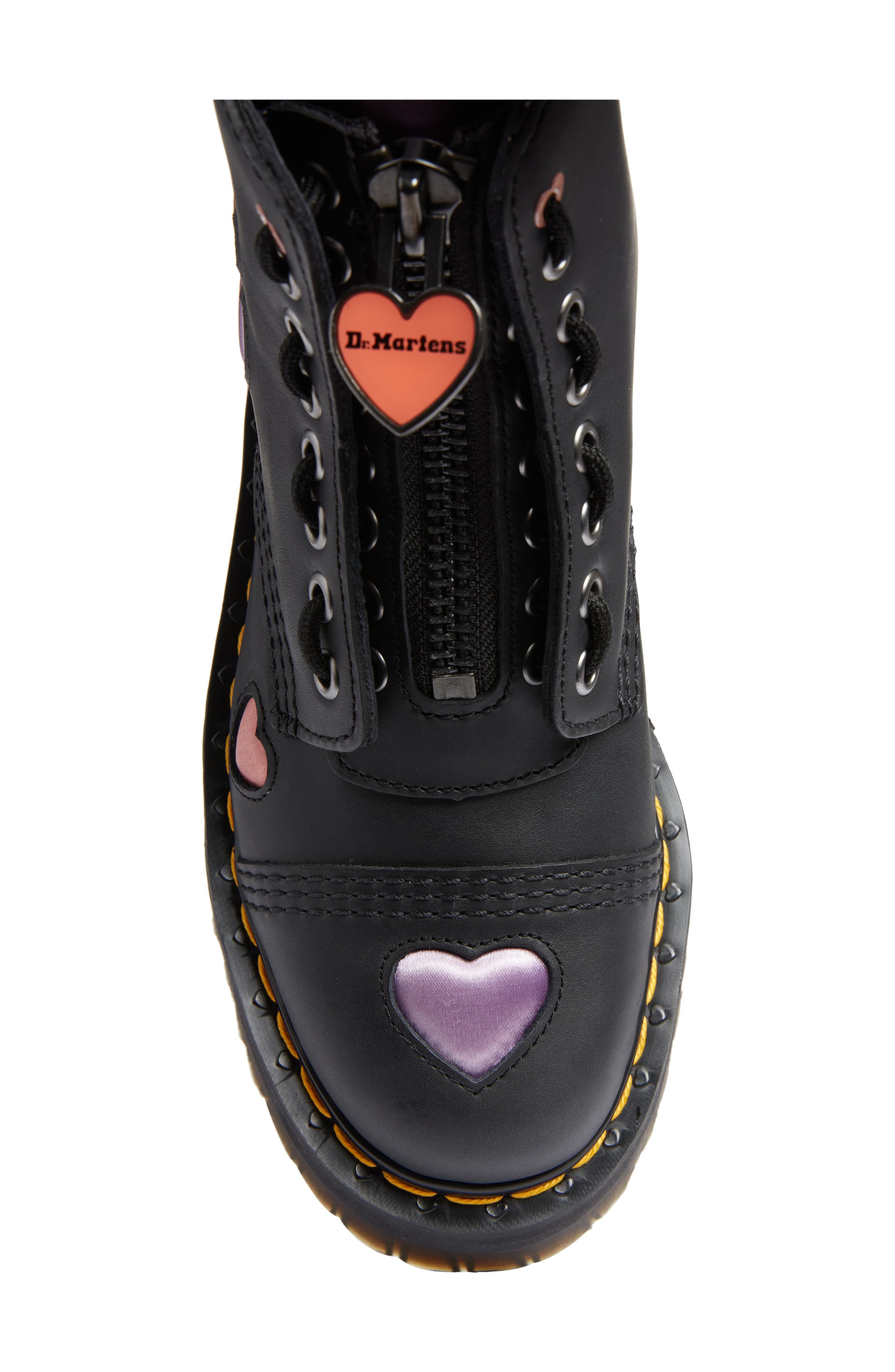 Dr. Martens Sinclair Hearts Platform Boot in Black Lapstone | Smart Closet