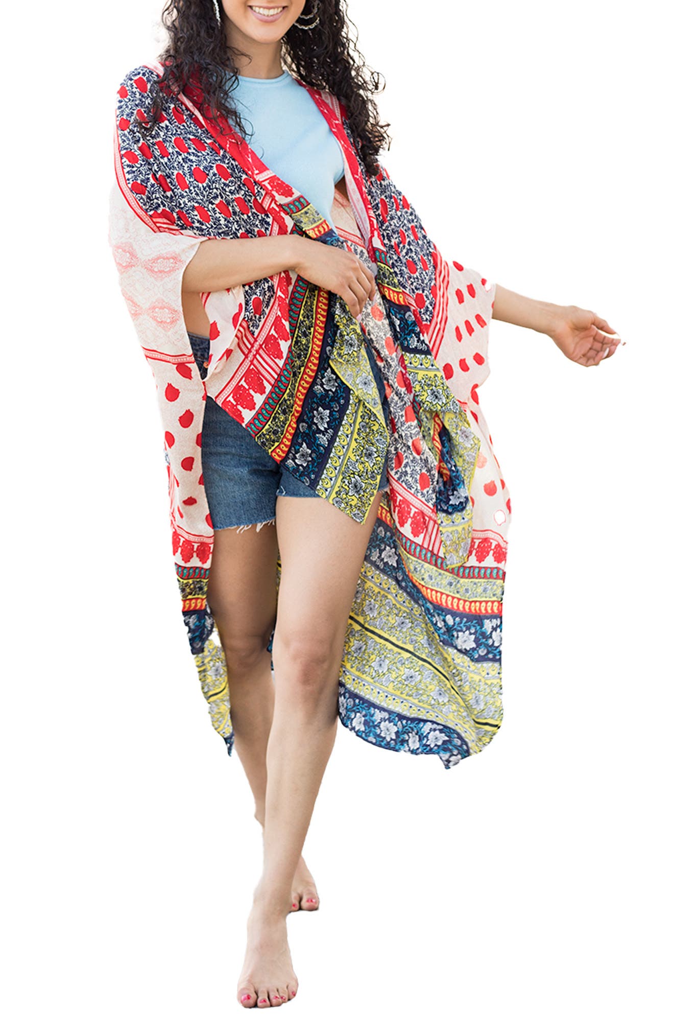 SAACHI Mixed Print Ruana | Nordstromrack