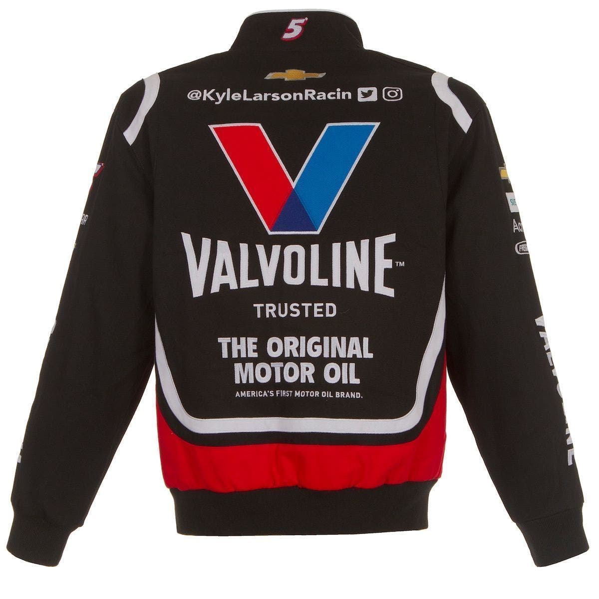 JH DESIGN Men's JH Design Black/Red Kyle Larson Valvoline Twill Uniform ...