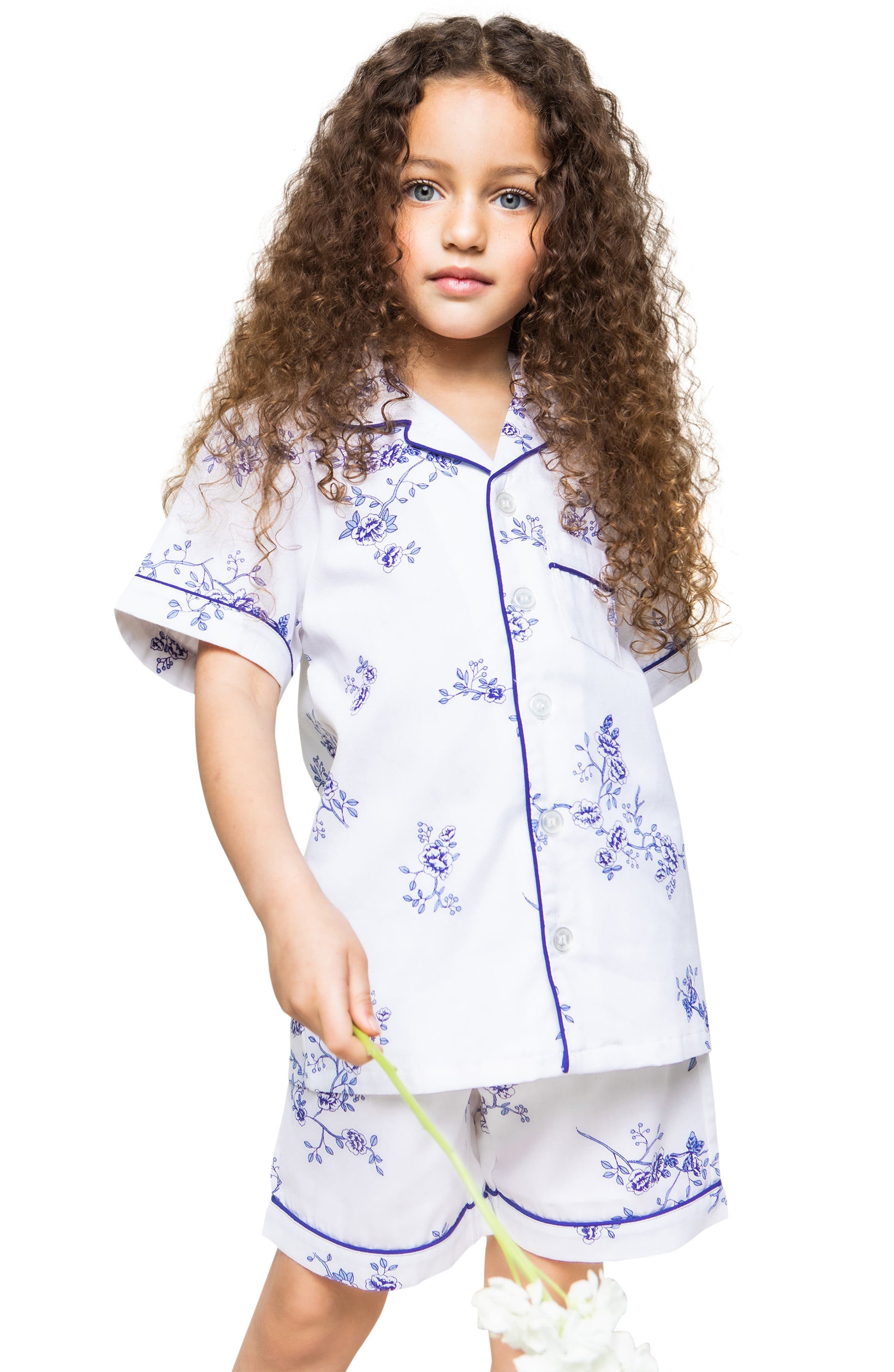 Petite Plume Kids' Floral Two-Piece Short Pajamas | Nordstrom