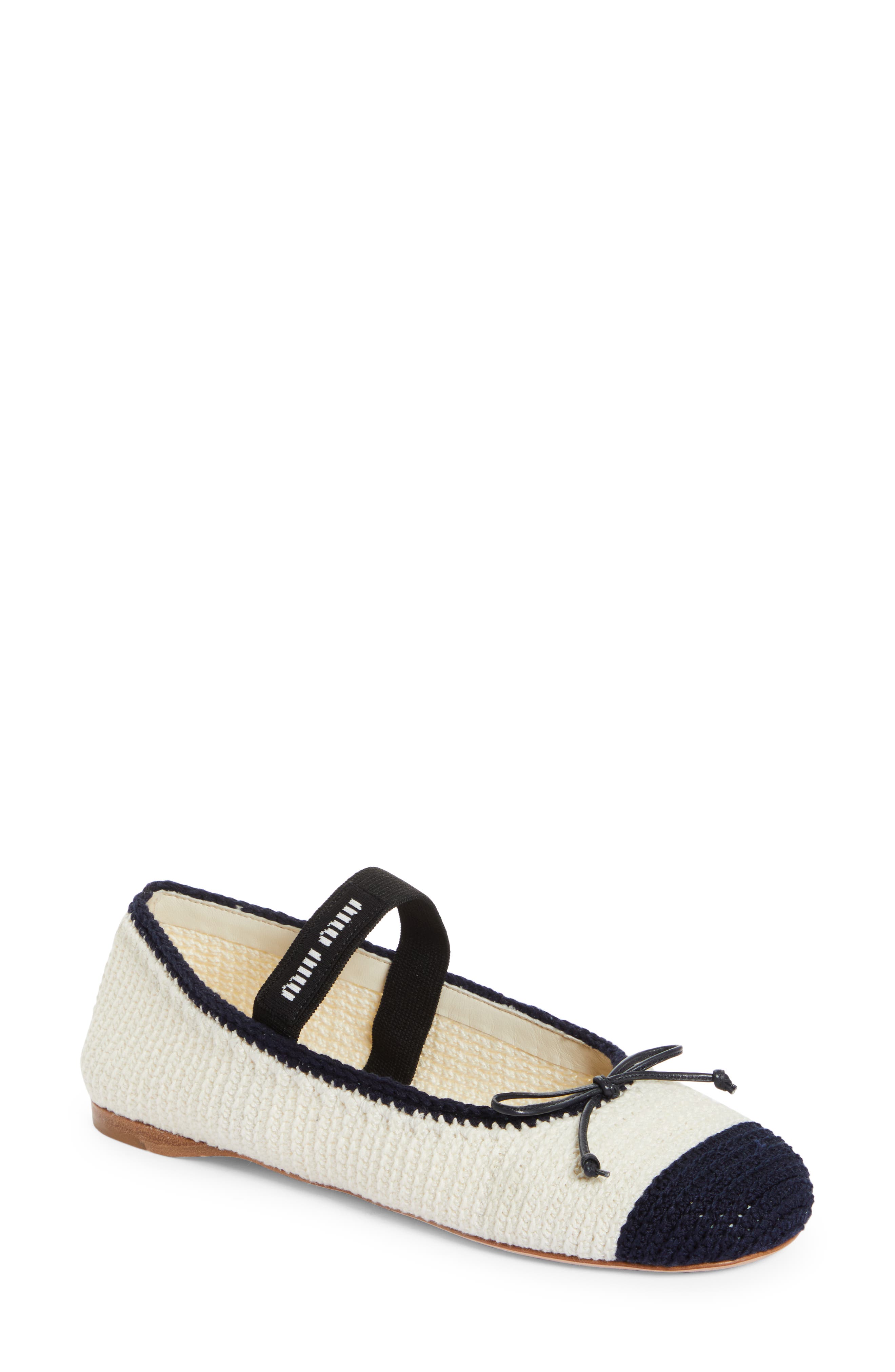 Miu Miu Lea Cap Toe Ballet Flat (Women) | Nordstrom