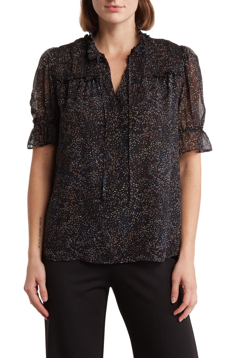 Pleione Floral Tie Neck Blouse | Nordstromrack