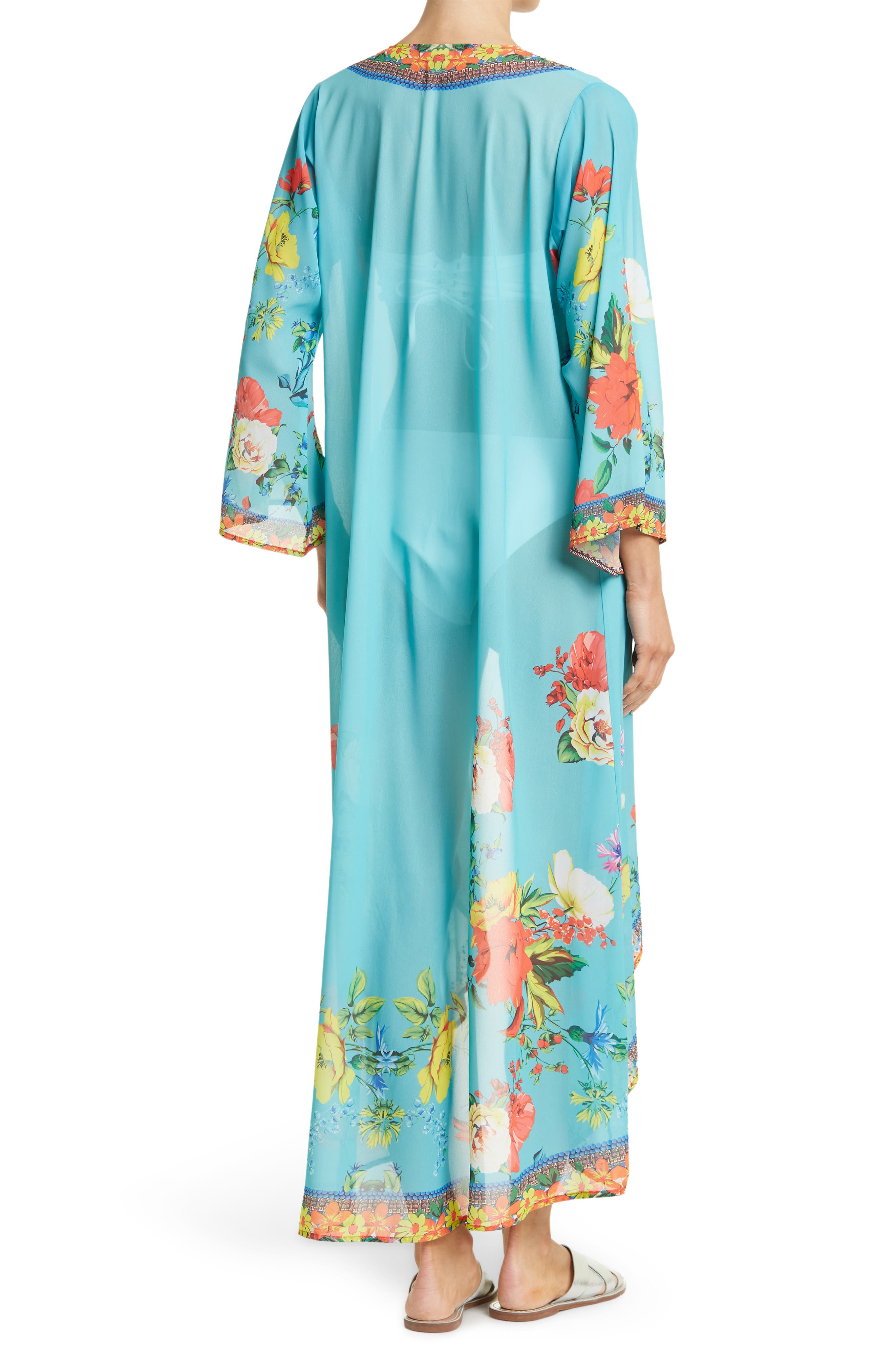 RANEES Embellised Flare Sleeve Bloom Duster | Nordstrom