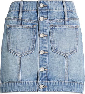 HIDDEN JEANS Button Front Denim Miniskirt | Nordstrom