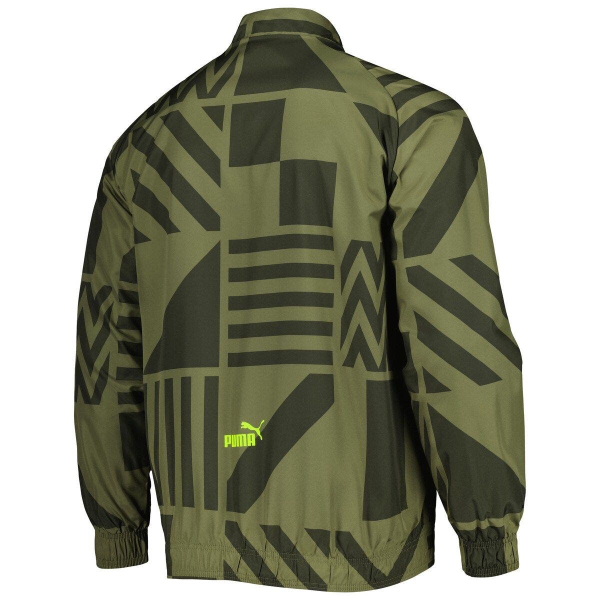 PUMA Men's Puma Olive AC Milan Pre-Match Raglan Full-Zip Training ...