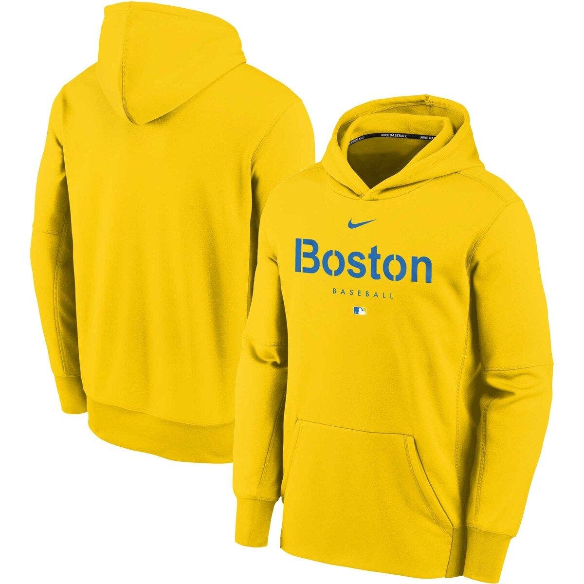 Nike Youth Nike Yellow Boston Red Sox City Connect Performance Pullover ...