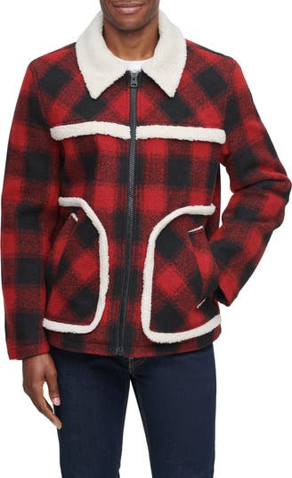 Levi's® Plaid Faux Shearling Lined Jacket | Nordstromrack